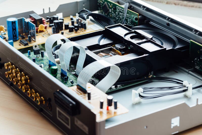 Cd player inside stock image. Image of microprocessor - 65232783