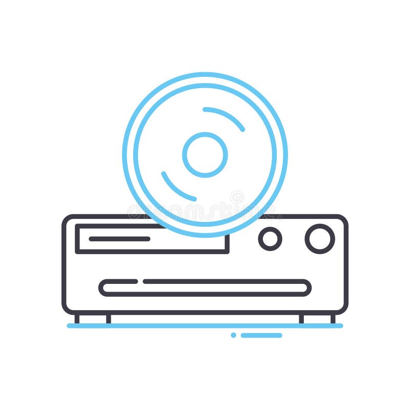 Cd Player Line Icon, Outline Symbol, Vector Illustration, Concept Sign ...