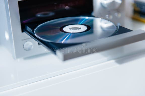 CD Player with Open Tray and Disc Inside Stock Image - Image of media ...