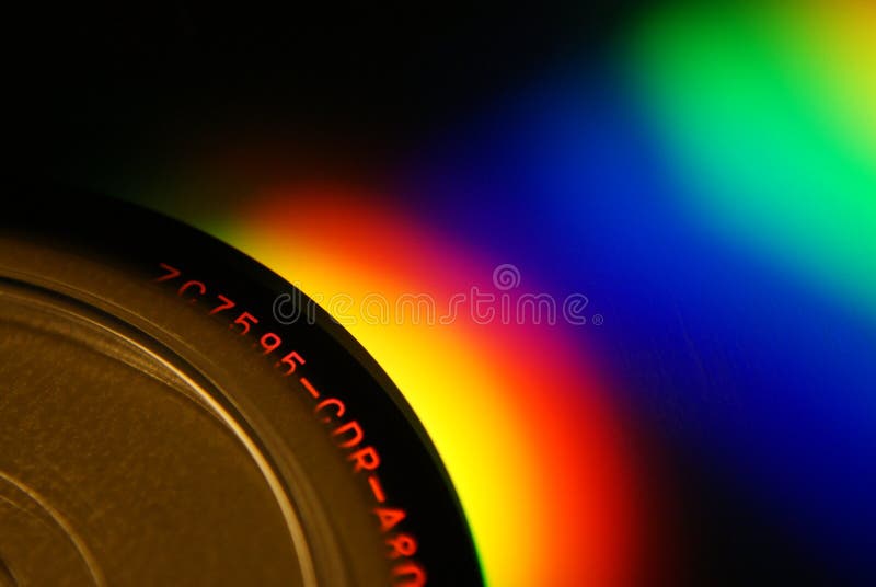 CD-R with Multicolor Rainbow Stock Image - Image of compact, data: 46818345