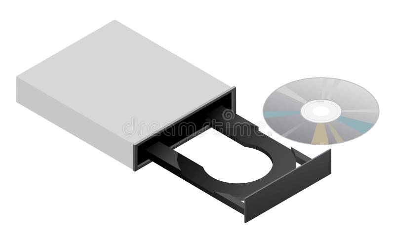 CD ROM DVD Disk Drive Isolated Vector Illustration Stock Vector ...