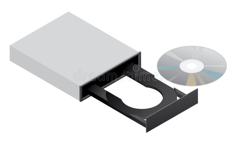 CD ROM DVD Disk Drive Isolated Vector Illustration Stock Vector ...