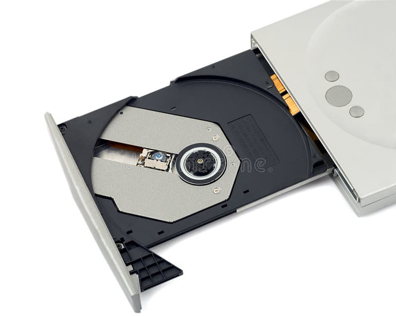 Lector de CD-ROM abierto imagen de archivo. Imagen de pedazo - 5938851