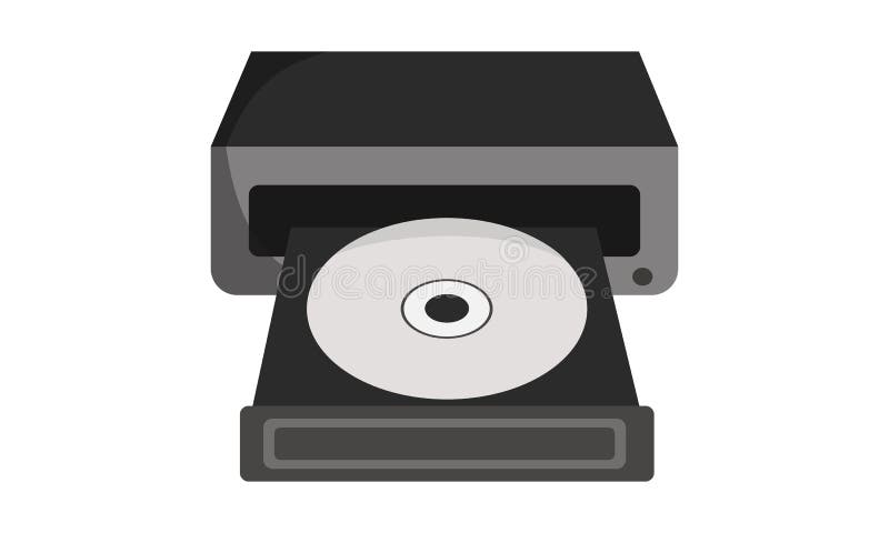 CD-ROM Icon in Black Style Isolated on White Background. Personal ...