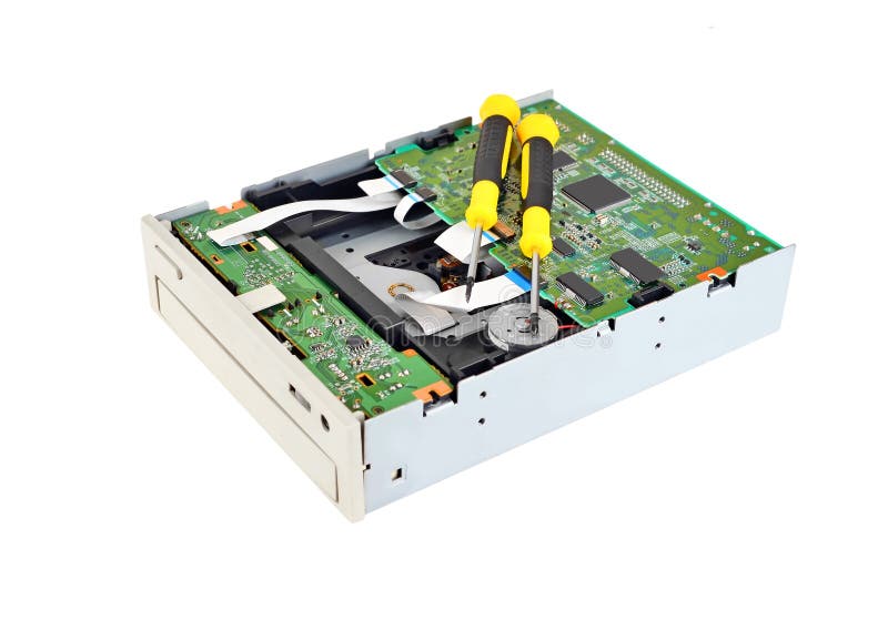 CD-ROM Microcircuit and Screwdriver Stock Image - Image of hard ...