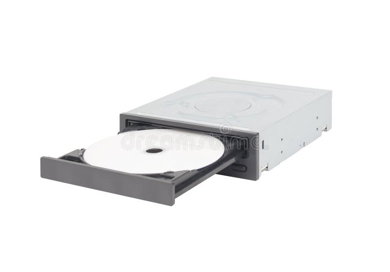 CD-ROM Reader Box Open on a White Background. Stock Image - Image of ...