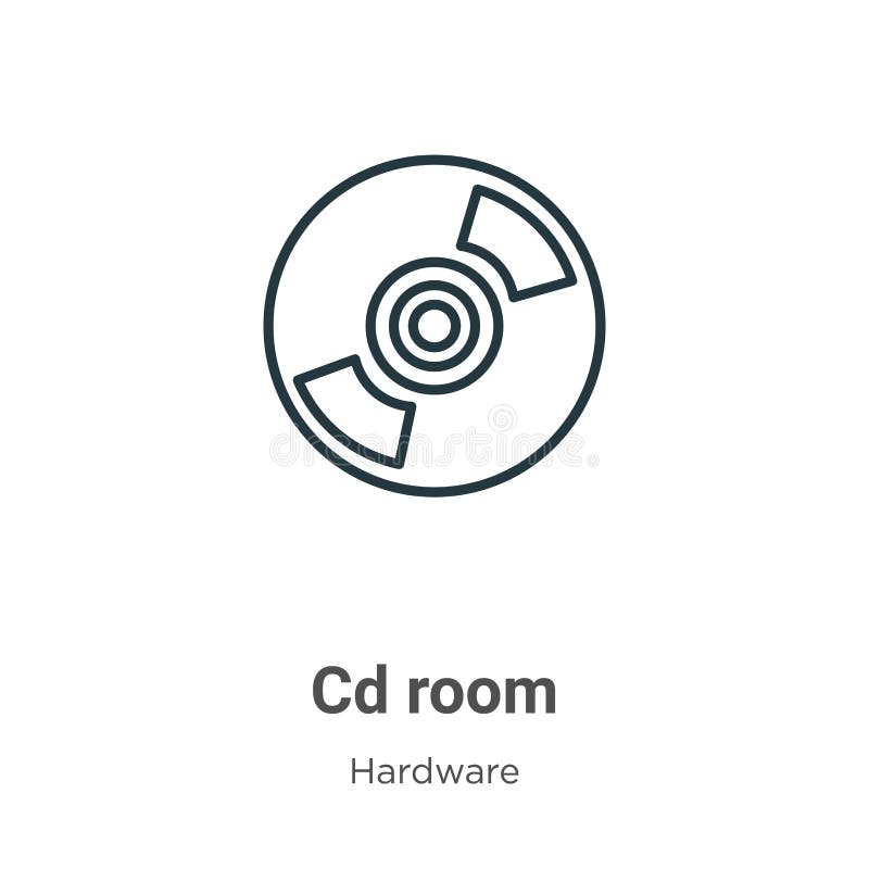 Cd Room Outline Vector Icon. Thin Line Black Cd Room Icon, Flat Vector ...