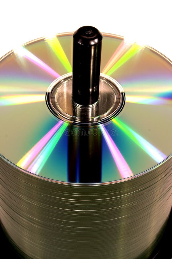 Cd s on a spindle stock image. Image of data, colours, computer - 333489