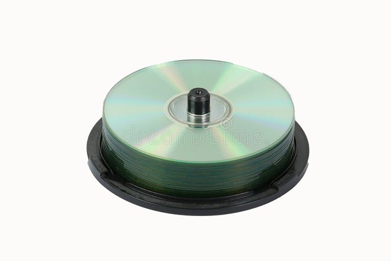 Cd Stack Isolated on White. Spindle of CD and DVD. Stock Image - Image ...