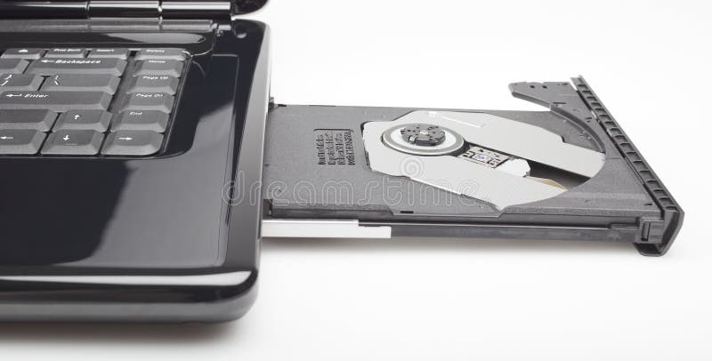 CD tray of laptop computer stock image. Image of open - 13967231