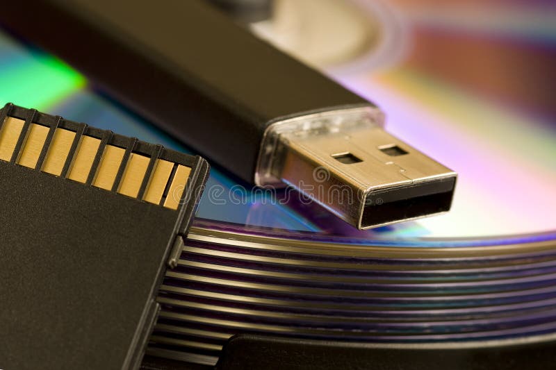 Cd, USB, SD card stock image. Image of restoring, archives - 15829353