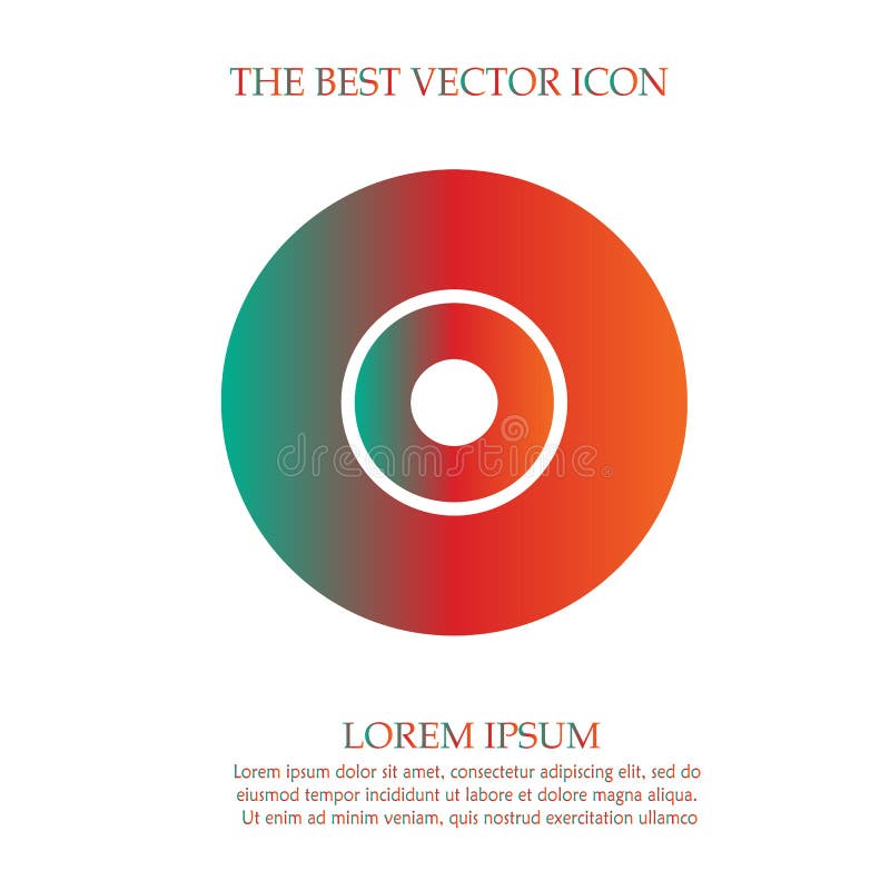 DISC CD, DVD Simple Linear Drawing on a White Background, Record with ...