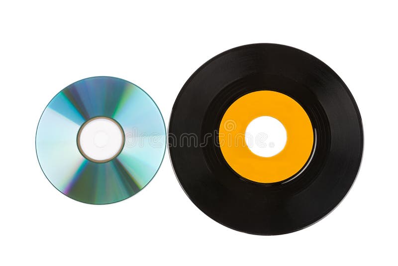 Cd and Vinyl Record Isolated Stock Photo - Image of record, music: 68738570