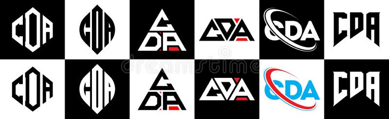 CDA Letter Logo Design in Six Style. CDA Polygon, Circle, Triangle ...