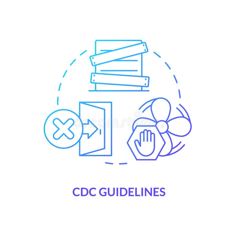 CDC Guidelines Blue Gradient Concept Icon Stock Vector - Illustration ...