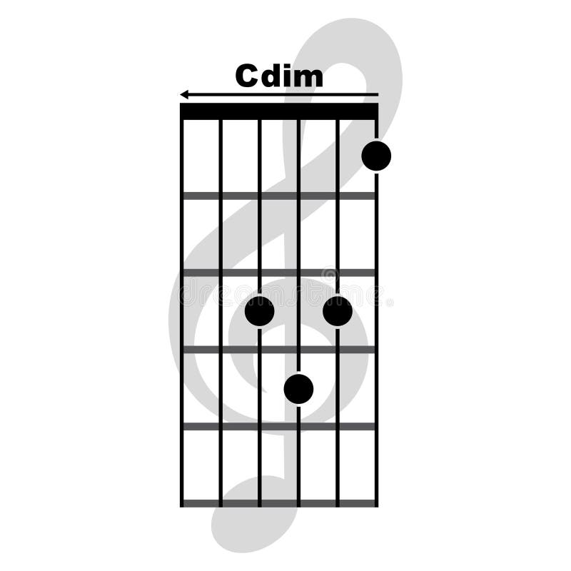 Cdim guitar chord icon stock vector. Illustration of basic - 303664413