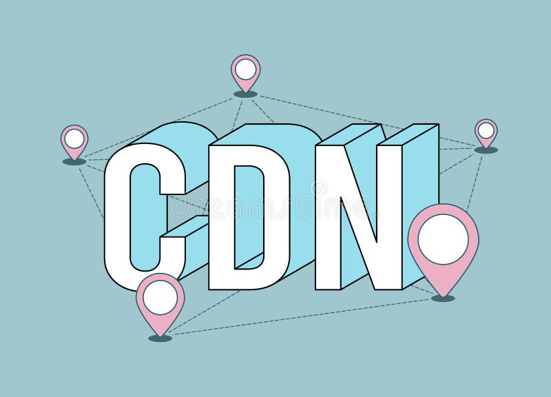 CDN Content Delivery Network Modern Flat Thin Line Illustration with ...