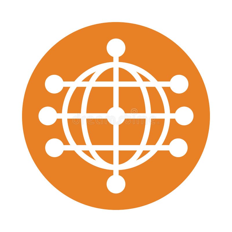 Cdn, Global, Network Icon. Orange Color Vector EPS Stock Illustration ...