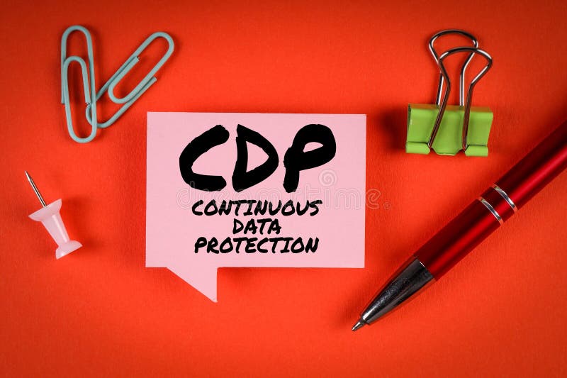 CDP Continuous Data Protection Concept. Speech Bubble on Orange ...