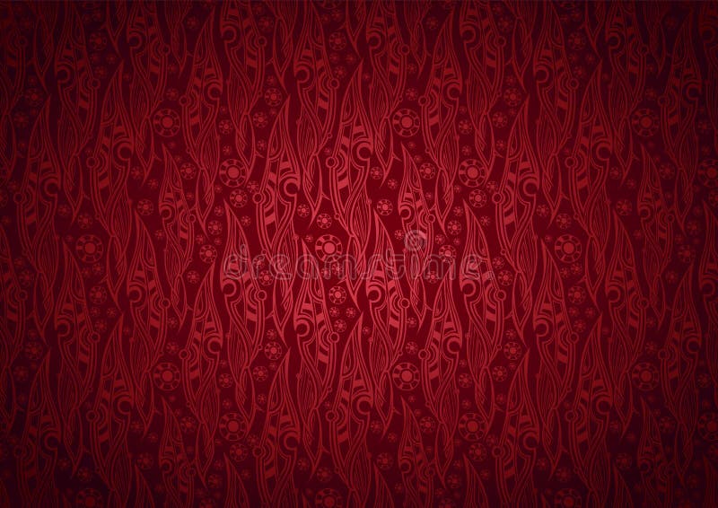 Vector Floral Background of Stylized Leaves Pattern in Royal, Damascus ...