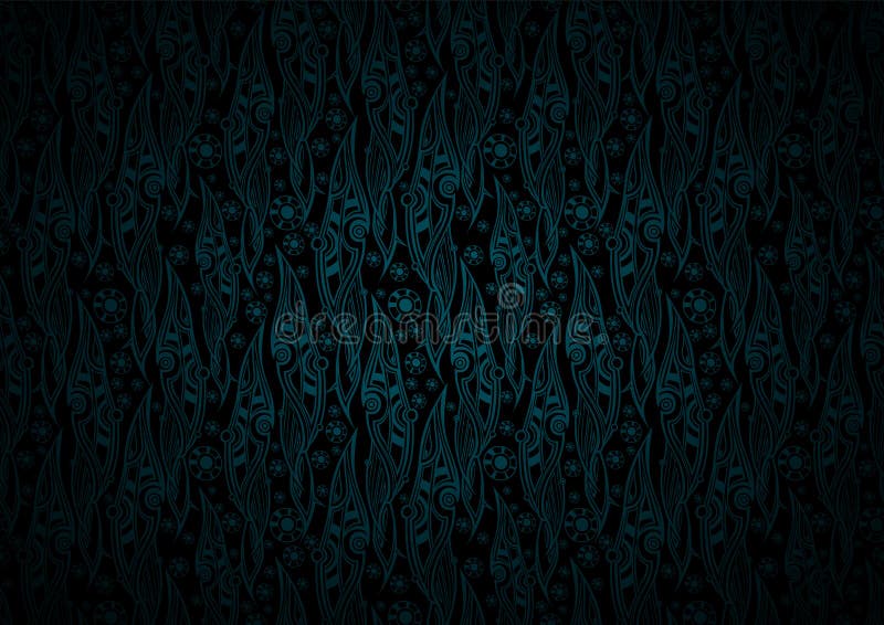 Vector Floral Background of Stylized Leaves Pattern in Royal, Damascus ...