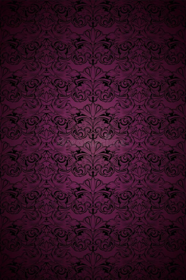 Dark Purple And Black Vintage Background, Royal With Classic Baroque ...