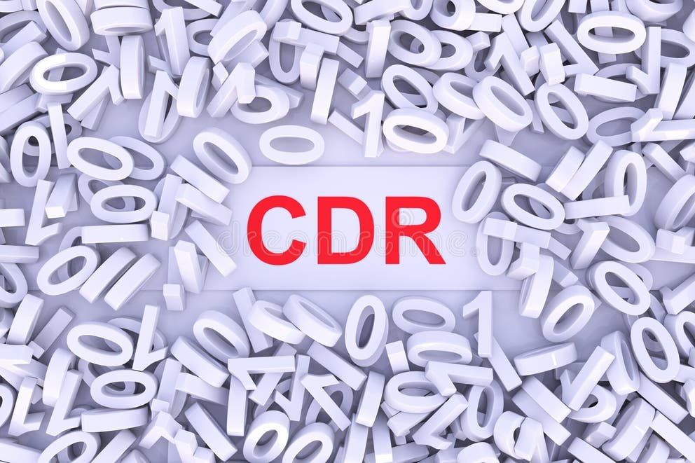 CDR Concept with Scattered Binary Code 3D Stock Illustration ...
