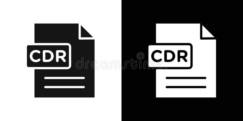 CDR File Document Icon Flat Fill Set Collection Stock Vector ...