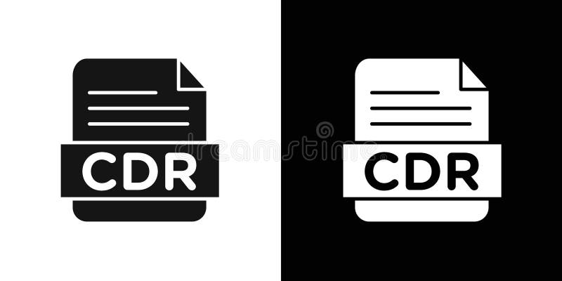 CDR File Document Icon Flat Line Symbol Set Stock Vector - Illustration ...