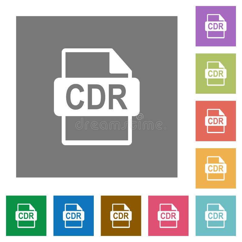CDR File Format Square Flat Icons Stock Vector - Illustration of square ...