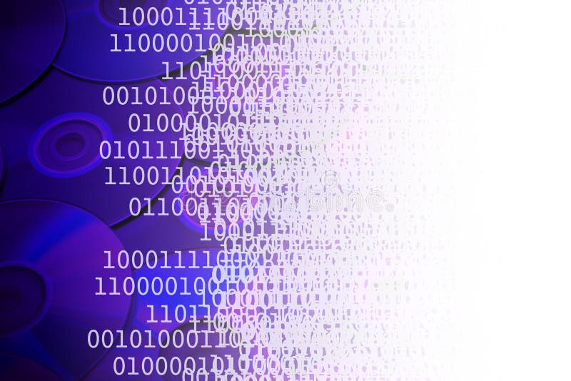 CDs and binary code stock illustration. Illustration of blue - 26947612