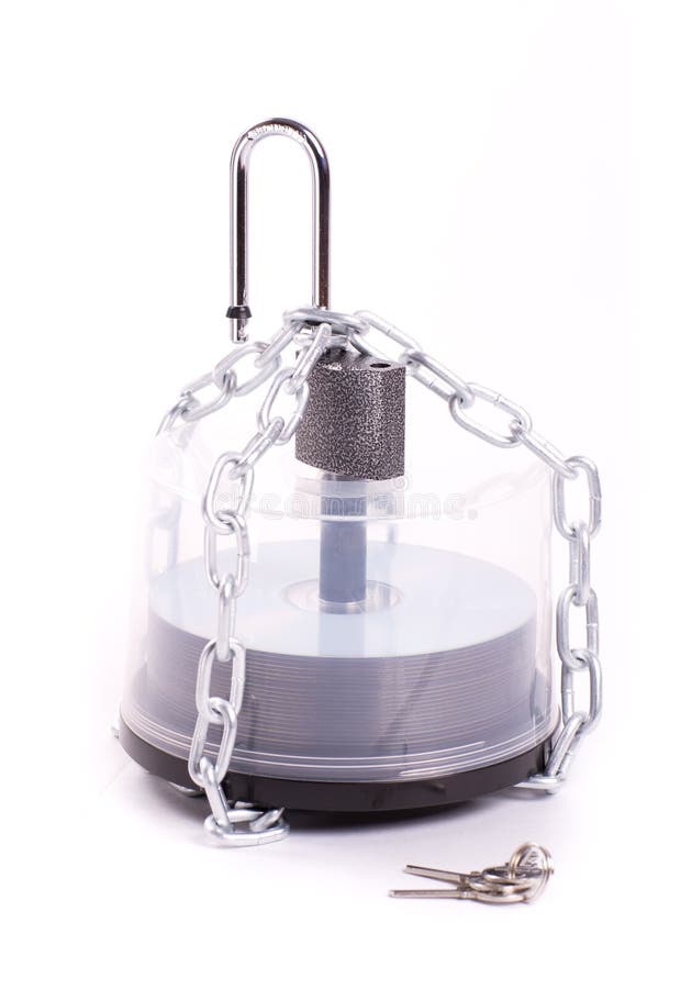 CDs in the Box Linked Chain Stock Photo - Image of column, protection ...