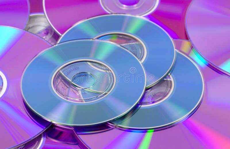 CDs and DVDs stock photo. Image of pink, blue, spectrum - 61370
