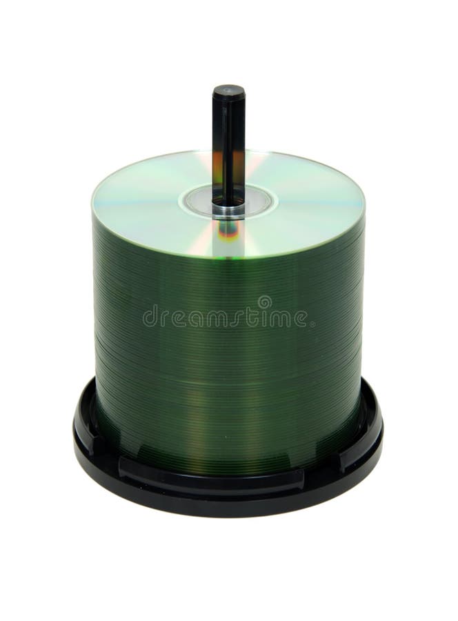 CDs on a spindle stock photo. Image of spindle, stack - 9096268