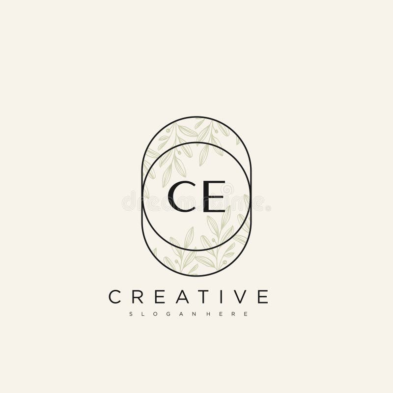 CE Initial Letter Flower Logo Template Vector Premium Vector Art Stock ...