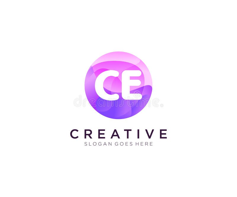 CE Initial Logo with Colorful Circle Template Vector Stock Vector ...