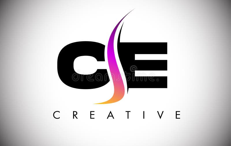 CE Letter Logo Design with Creative Shoosh and Modern Look Stock Vector ...