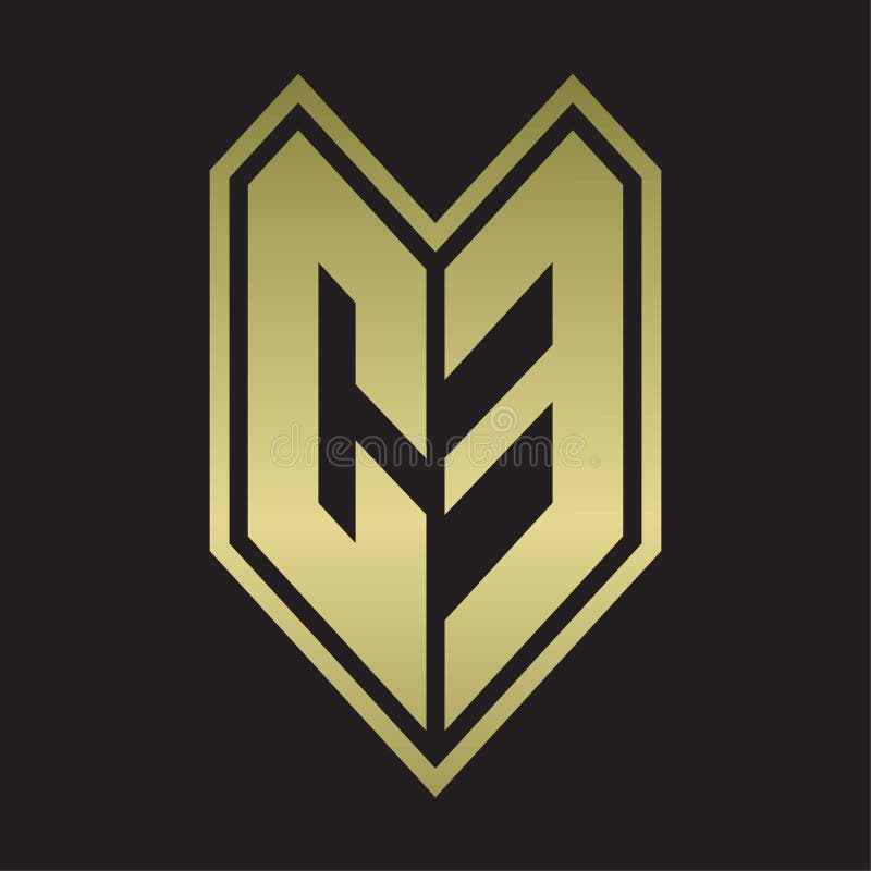 CE Logo Monogram with Emblem Line Style Isolated on Gold Colors Stock ...