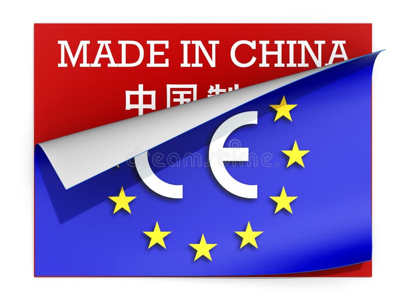 CE Marking Label Over Label Made in China Stock Illustration ...