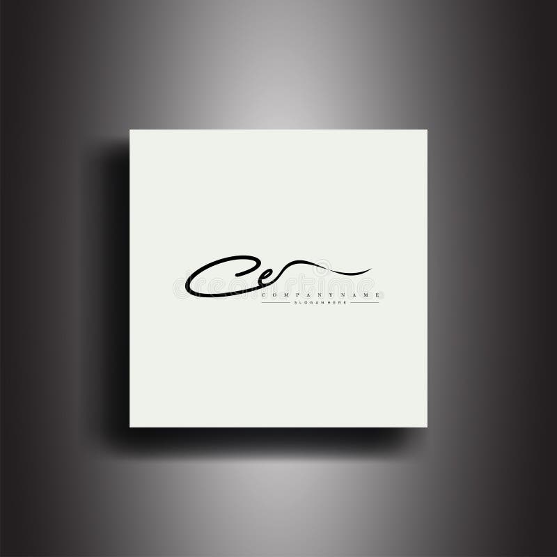 CE Signature Style Monogram.Calligraphic Lettering Icon and Handwriting ...
