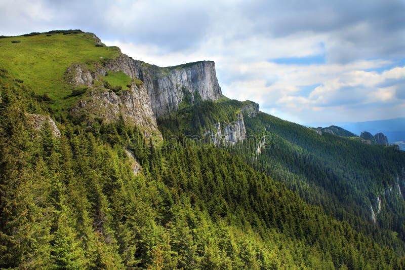 Ceahlau Mountain in Late Autumn Seen from Durau Resort in Romanian ...