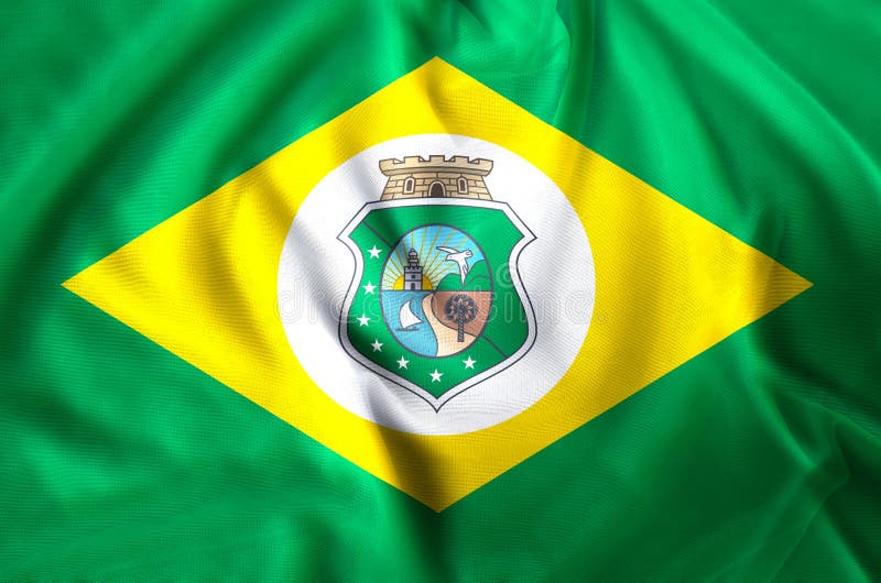 Ceara 3D Waving Flag Illustration. Stock Illustration - Illustration of ...