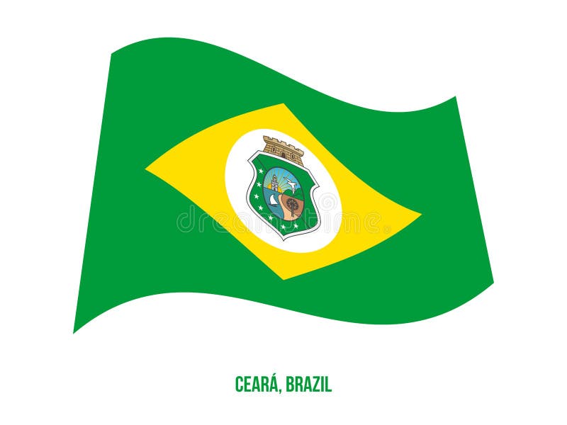 Ceara Flag Waving Vector Illustration on White Background. States Flag ...