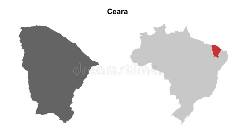Ceara outline map stock illustration. Illustration of template - 378849965