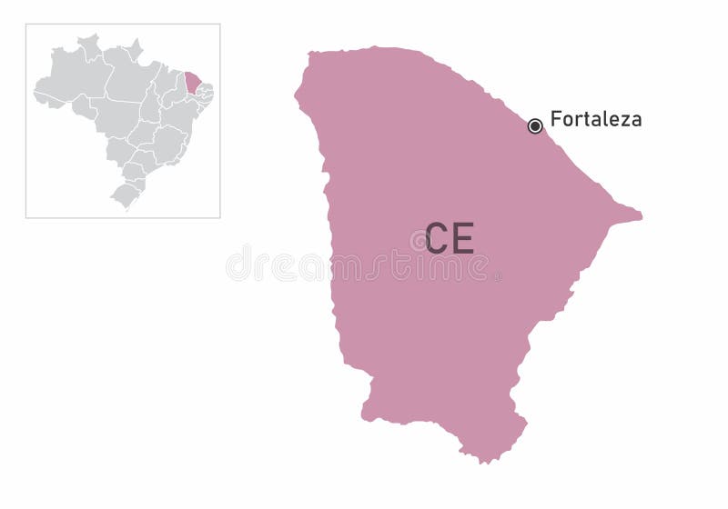 Ceara State regions map stock illustration. Illustration of gray ...