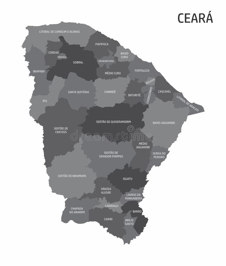 Ceara Outline Map Brazil State Region Stock Vector - Illustration of ...
