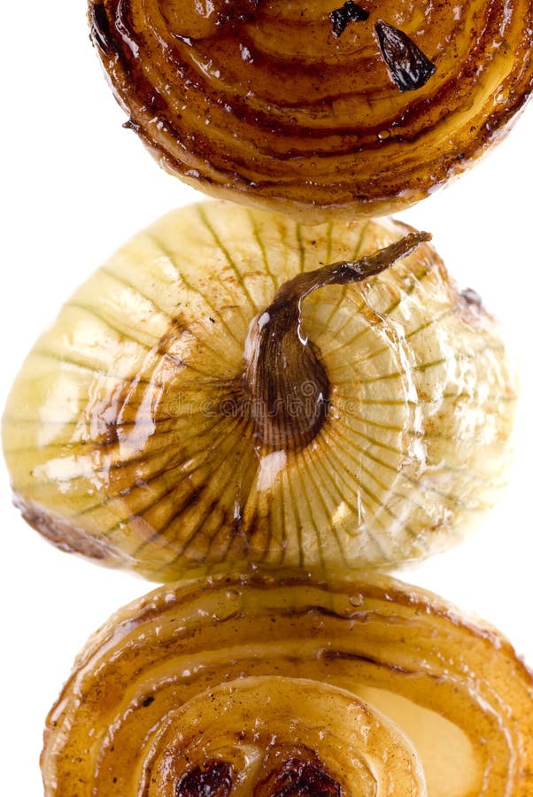 Cebolla asada a la parilla imagen de archivo. Imagen de miel - 7841983