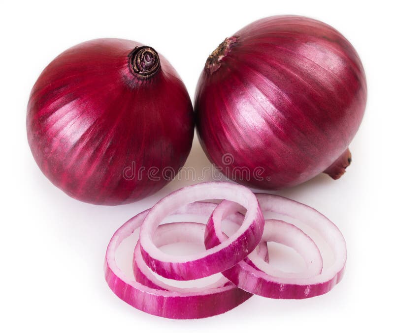 Cebolla Fresca En El Fondo Blanco Foto de archivo - Imagen de violeta ...