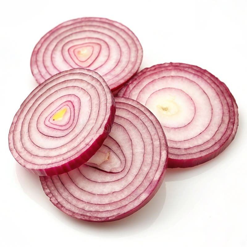 Cebolla Roja Cortada Aislada En Un Fondo Transparente Stock de ...