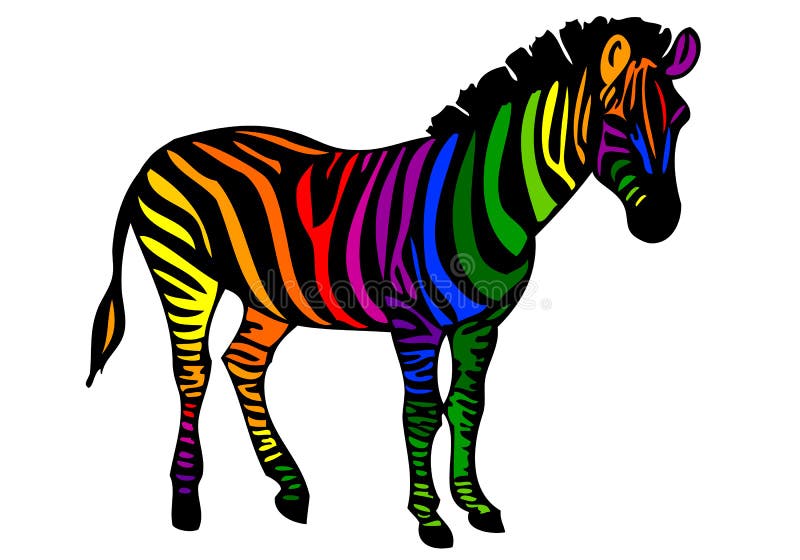 Cebra colorida, ilustración del vector. Ilustración de cubo - 18566723